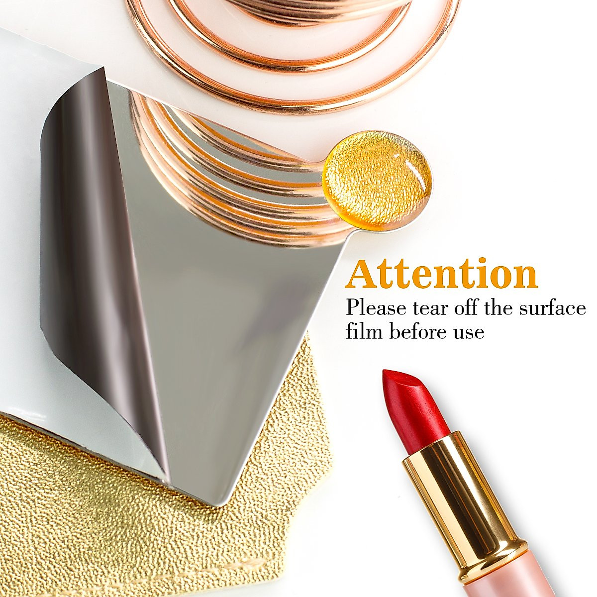 IBEET Unbreakable Stainless Steel Makeup Mirrors,Vanity Mirror Small for Purse Handbag Travel, Rectangular Handheld Compact Pocket Mirror Tiny Wallet Mirror Plate for Makeup