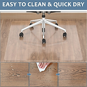 Naturei Clear Chair Mat for Hard Floors, 60'' x 46'' Transparent Office Mats, Heavy Duty Floor Protector Mat for Office & Home - Rectangle