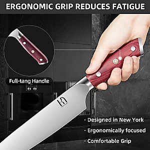 KnifeSaga Japanese Chef Knife Professional 8 Inch, Next Generation High Carbon Stainless Steel Razor Sharp Kitchen Cooking Knife, High-End Gift for Pro Chefs, Luxury Box, Full Tang Handle