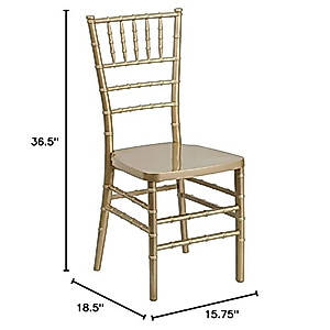 Flash Furniture 2 Pack HERCULES PREMIUM Series Gold Resin Stacking Chiavari Chair