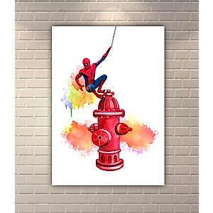 OzWood Crafts- Spiderman Wall Decor Poster Prints, Set of 4 FRAMELESS (8''x10''), Superhero room decor for boys, Spiderman Posters for Boys Room, Spiderman Wall Art, Spiderman Room Decor