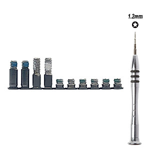 Bfenown Replacement 10pcs/Set Bottom case Screws + 1pcs 5 Point Pentalobe Screwdriver for MacBook Air 13” A1932 Retina 2018 2019 Year, A2179 2019 2020 Years MC 3302, A2337 M1 GPU EMC 3598 2020 (Grey)