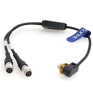 Eonvic Hirose 20 Pin Male Right Angle to 20 Pin Female Zoom and Focus Control Cable for Canon CN-E 18-80mm and 70-200mm Lenses (50CM)