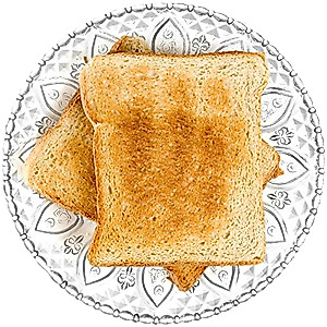 Coloch 12 Pack 8 Inch Glass Salad Plate, Carved Dessert Plate Reusable Snack Plate Food-grade Glass Fruit Plate for Kitchen, Living Room, Bar, KTV, Tea Table Decoration