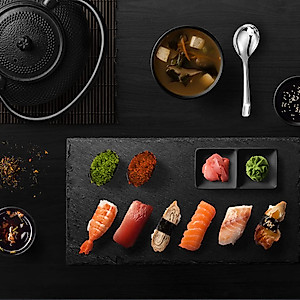 KEAWELL Premium 7.3 Inches Soup Spoons with Hook Handle, Set of 4, 18/10 Stainless Steel, Deep Bowl, Perfect for Ramen, Pho, Miso, Dumplings, Noodles, Wonton, Dishwasher Safe (Curved-Handle)