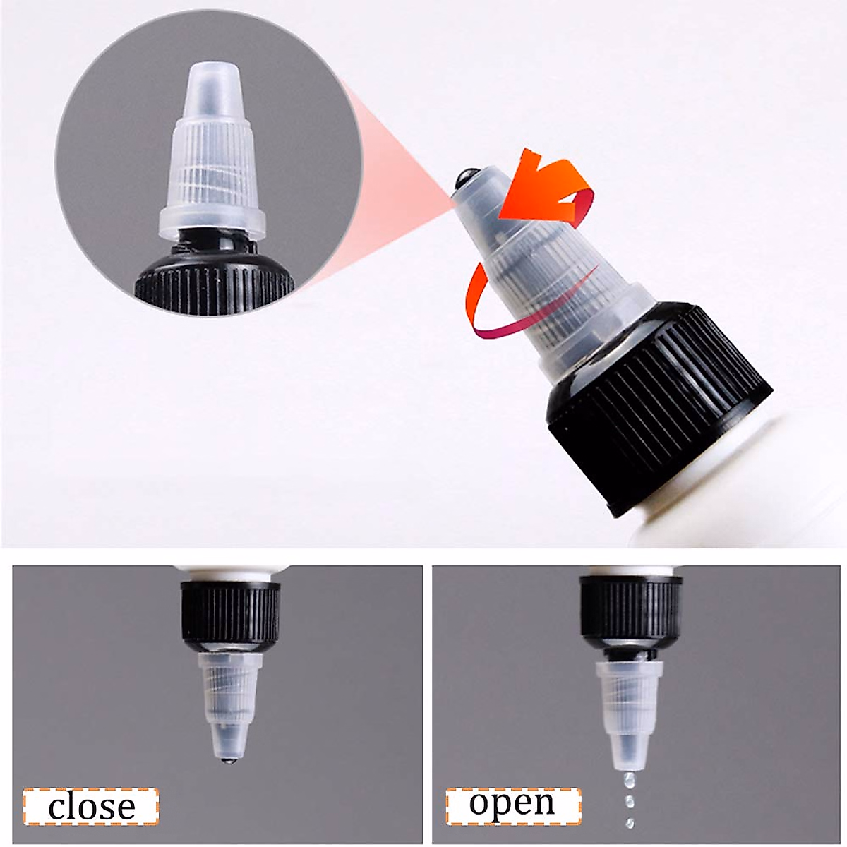 Qyyiguf 20 Pack Empty Squeeze Bottles,4oz Plastic Dispensing Bottles,Boston Round LDPE Bottles for Decorating,Arts and Crafts,Condiments