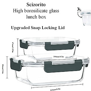 Scizorito 10PACK Glass Meal Prep Containers, for Lunch Food & Fruit Storage with Lids,Glass Lunch Box for Kitchen (10-Pink)
