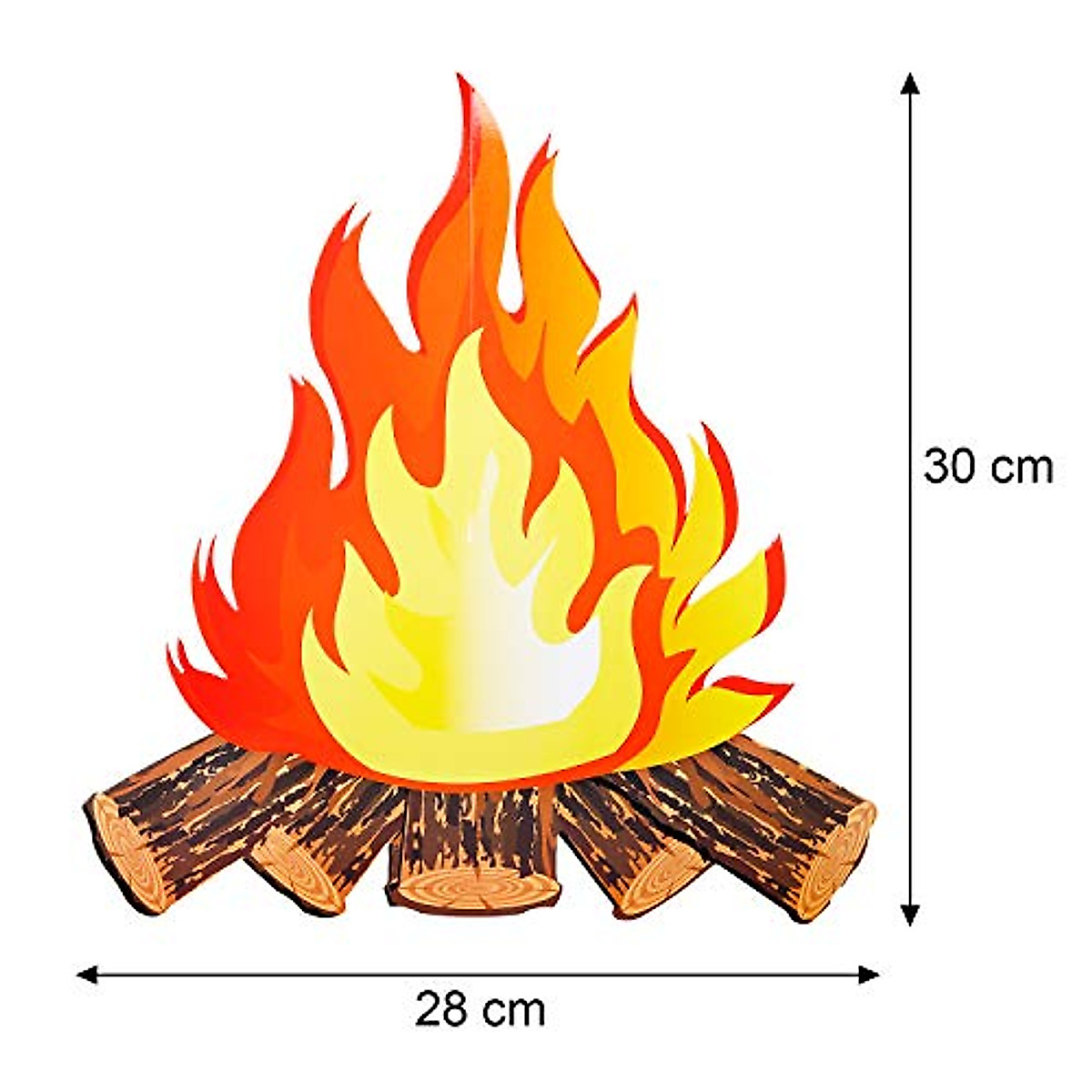 6 Set Artificial Fire Fake Flame Paper 3D Campfire Centerpiece Cardboard Flame Torch for Campfire Party Decoration, 12 Inch Tall