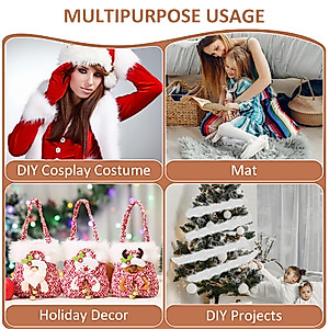 4Pcs Shaggy Plush Faux Fur Fabric 2 x 60inch Precut Strips Fake Fur Soft Fluffy Fabric Fuzzy Craft Fur for Halloween Gnome Plush Beard Gnome Hair Role Play DIY Crafts(White + Black + Brown + Orange)