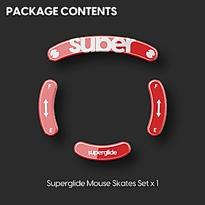 Superglide - Fastest and Smoothest Mouse Feet/Skates Made with Ultra Strong Flawless Glass Super Fast Smooth and Durable Sole for Logitech GPro Wireless [RED] - FE Limited Edition