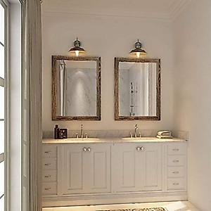 LOG BARN Wall Sconce, Farmhouse Light in Rustic Brushed Pewter Finish, Barn Style Gooseneck Fixture for Headboard, Bedsides, Hallways