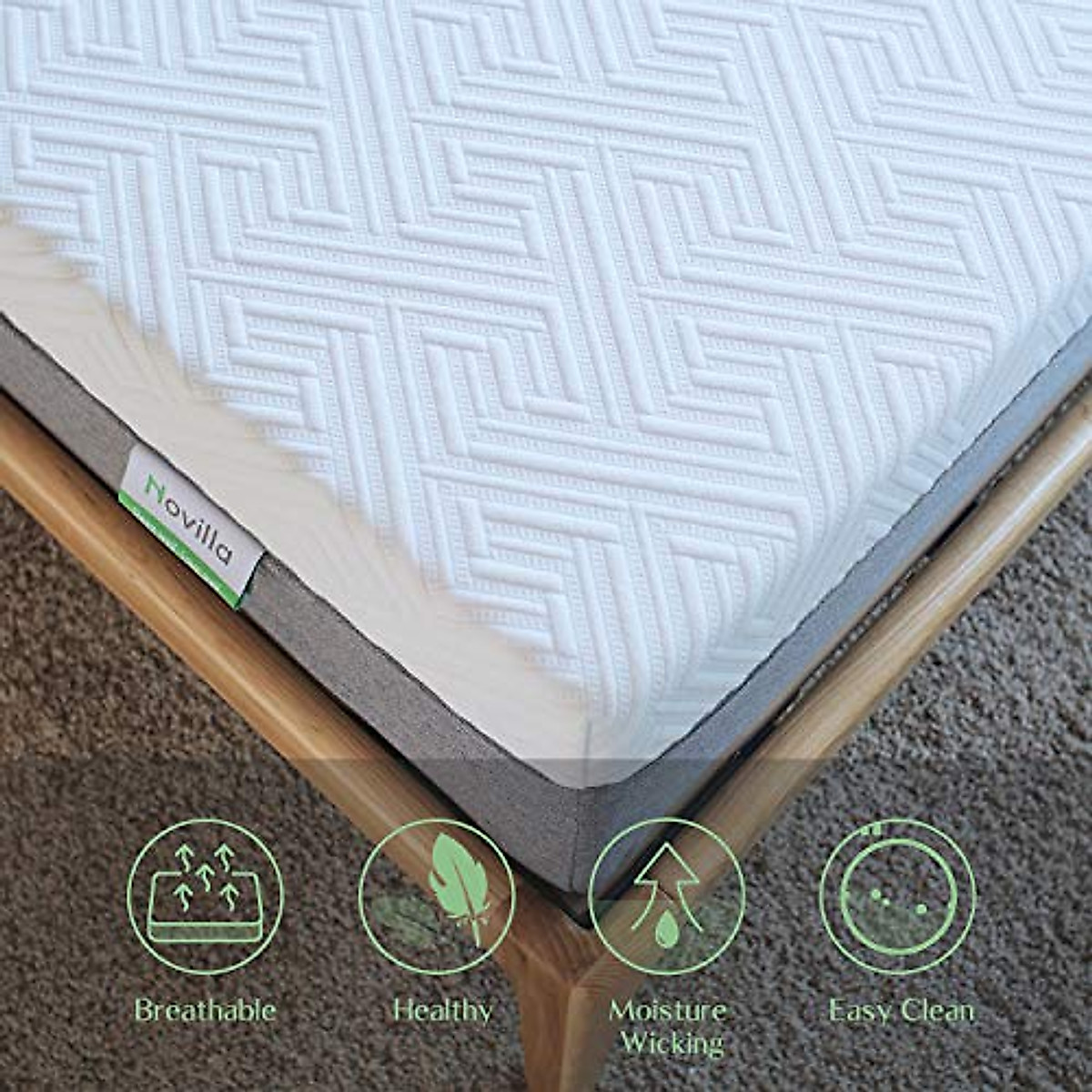 Novilla Queen Size Mattress, 12 inch Gel Memory Foam Mattress for a Cool Sleep & Pressure Relief, Medium Firm Feel with Motion Isolating, Bliss