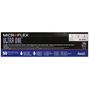 Ultra One® Powder Free, Latex Extended Cuff Examination Gloves - Large