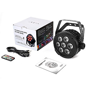 OPPSK LED Par Stage Light - RGBWA 70W 7LED Stage Par Light Sound Activated Auto Play by Remote & DMX Control Uplighting for Events Birthday Wedding Party Church Music Live Show Concert DJ Lighting