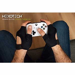 Foamy Lizard Gaming Grip Gloves Hexotech Pro Gamer Anti-Sweat Fingerless Tactical Gloves for Controller Grip for Xbox Series X, PlayStation 5 Dualsense (Pair of Gloves) LG