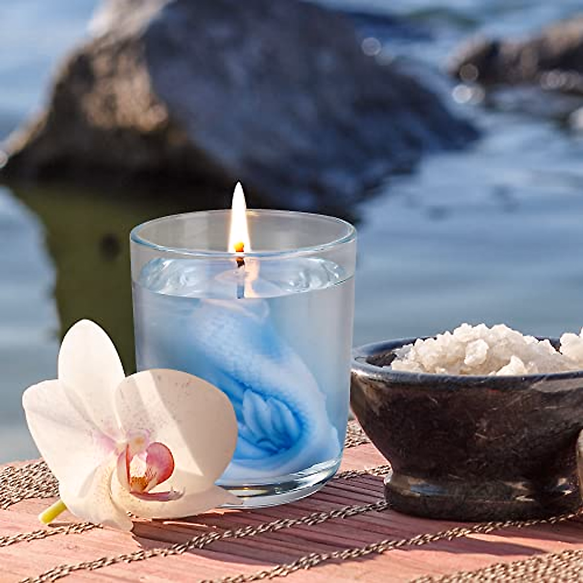 Scented Candle,Gift for Women,Natural no Toxic Jelly Gel Organic Jasmine Scented Candle,Amber and Soy Wax Mermaid Jar Candle for The Family for Decoration,Birthday Gift Idea,7.07 oz