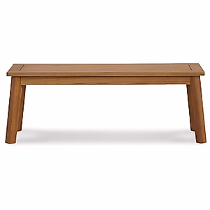 Signature Design by Ashley Janiyah Casual Outdoor Dining Bench, Light Brown