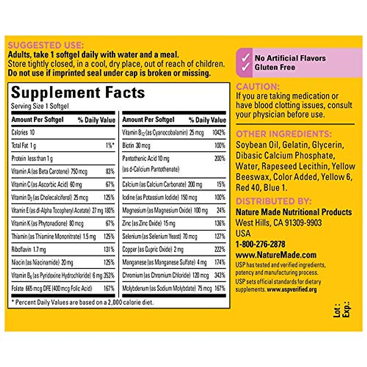 Nature Made Women's Multivitamin 50+ Softgels, 60 Count for Daily Nutritional Support (Pack of 3)