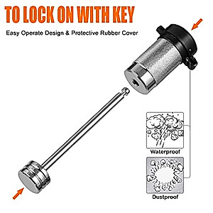 CZC AUTO Trailer Lock 1/4'' Dia, Trailer Coupler Lock 3-3/8'' Span Trailer Tongue Lock Fits Latch-Type Coupler, Chrome Coated Trailer Pin Lock with Keys for Towing Boat Truck Trailer RV Car