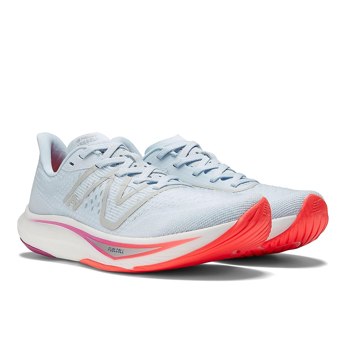 New Balance Women's FuelCell Rebel V3 Running Shoe, Starlight/Electric Red/Magenta Pop, 8.5