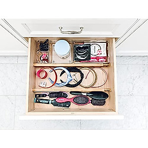 Lipper International 8897 Bamboo Wood Custom Fit Adjustable Deep Kitchen Drawer Dividers, Set of 2