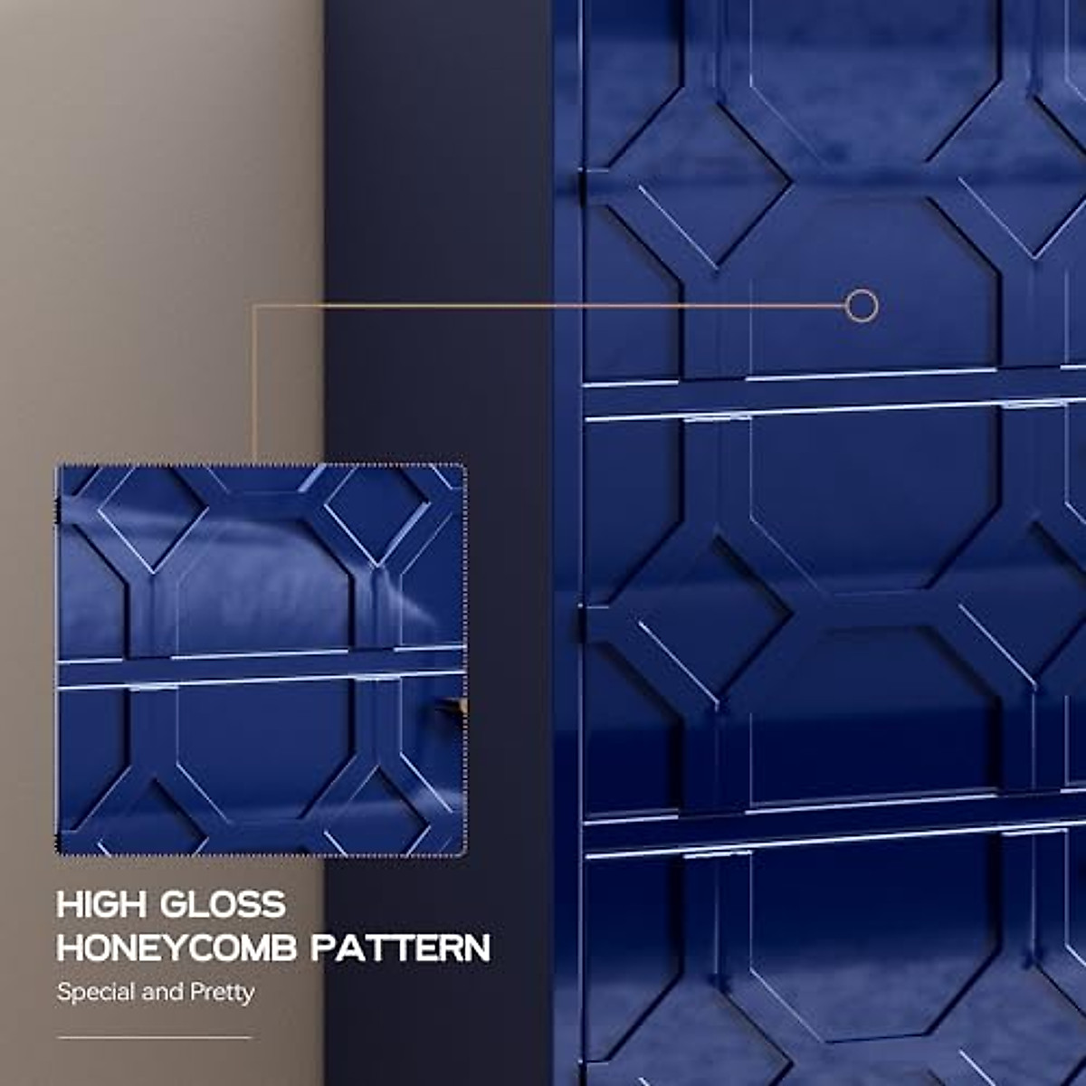 Clihome 6 Drawer Double Dresser, Sideboard with 6 Drawers Modern Chest of Drawers Wood Dresser for Living Room, Home Office, Entryway, Blue