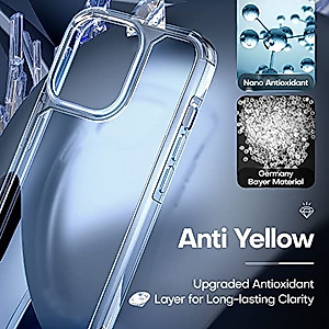 TAURI 5-in-1 for iPhone 13 Pro Phone Case, [Not-Yellowing] with 2 Screen Protector + 2 Camera Lens Protector, [Military Grade Protection] Shockproof Slim Phone Case for iPhone 13 Pro 6.1 inch, Clear
