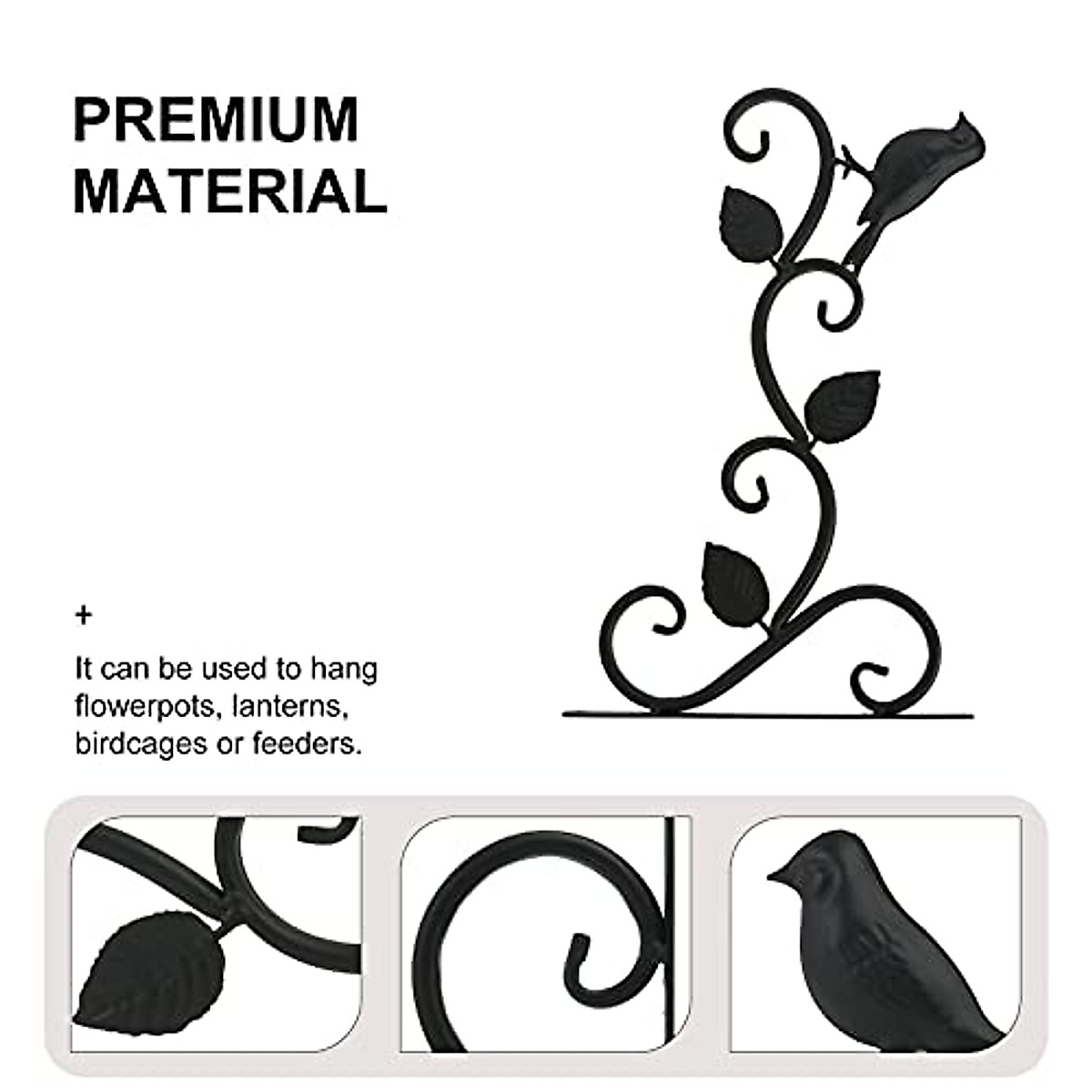 GANAZONO Outdoor Decor House Plants Plant Hanger Bracket Wall Hook Plants Bracket Rustic Iron Wall Hooks Metal Wall Shepherds Hook for Hanging Lanterns Coats Sconces Outdoor Decor House Plants