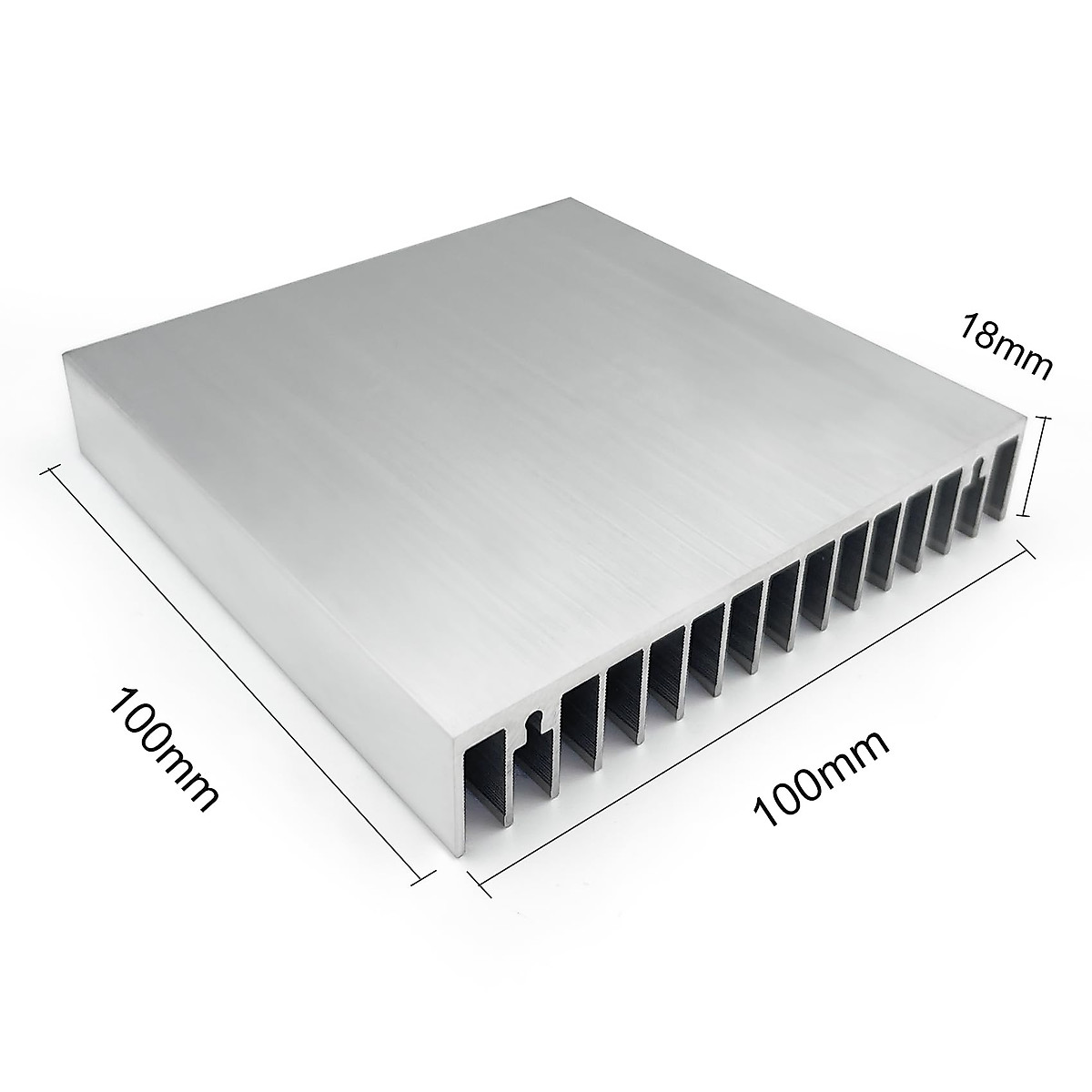 Awxlumv 100mm Heatsink 100x100x18mm/ 3.94''x3.94''x0.71'' Heat Sinks Radiator for Circuit Board Transistor Semiconductor Devices Control System Multimedia Components Equipment with 16 Fins - Sliver