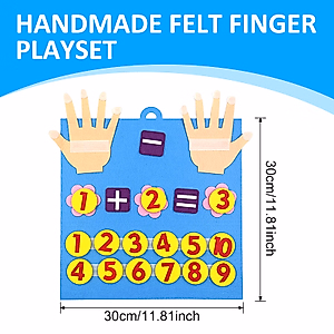 Milageto Felt Board Finger Numbers Counting Toy Educational Toys Learning Sensory Toys Math Addition and Subtraction for Preschool Girls Boys Kids