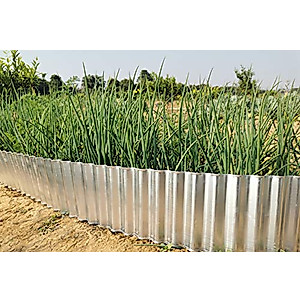 Landscape Edging Borders,Corrugated Metal Garden Lawn Edging for Vegetable,Flower Beds, Patios and Courtyard Fence