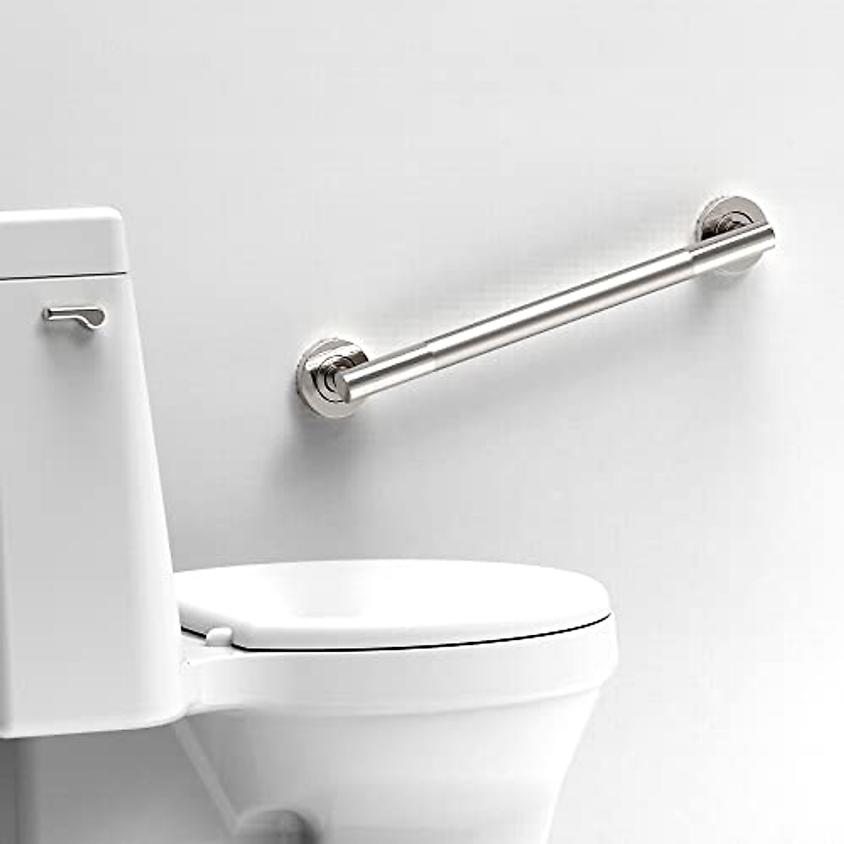 AmeriLuck 18 inches Designer Bath Safety Grab Bar with Anti-Slip Peened Grip, ADA Compliant 500lbs Loading Capacity, Brushed Nickel