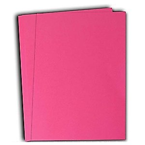 Hamilco Colored Cardstock Scrapbook Paper 8.5" x 11" Fuchsia Pink Color Card Stock Paper 50 Pack
