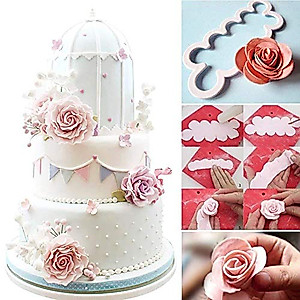 Soleebee 114 Pcs Cake Decorating Tools Fondant Cake Baking Decorating Sugar Craft Icing Tools Plunger Cutters Snowflake Rose Flower Moulds Set Letter Cookie Cutters Rolling Pin Equipment Accessories
