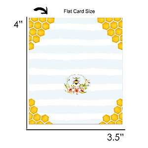 Bee Table Place Cards, Blank Buffet Signs for Baby Shower, Wedding Seating Cards, Bridal Shower Banquet, Bumblebee Folded Favor Tags, 25 Pack