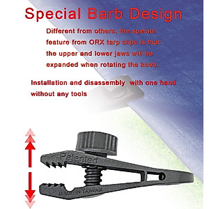 ORXPLUS TOOLS 4pcs Tarp Clips Tent Clips Awning Clamp Set Tent Clamps for Camping Canopies, Car Cover, Winter Boat Cover, Pool Cover, Sun Shade