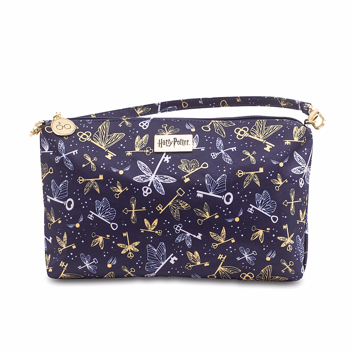 JuJuBe | Be Quick Shoulder Bag/Wristlet Purse Organizer for Travel or Diaper Bag | Harry Potter Flying Keys
