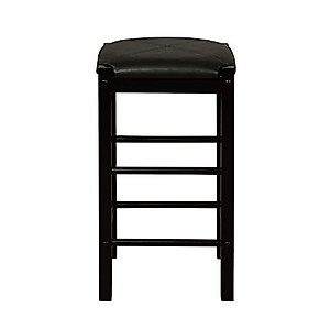 Linon Tifton Three Piece Wood Faux Marble Tavern Set in Black