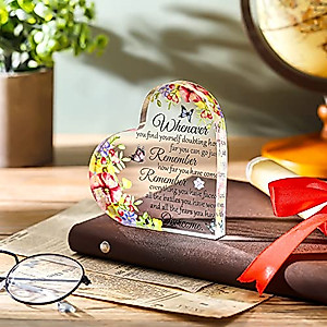 2023 Graduation Inspirational Acrylic Gifts for Women Heart Gifts Class of 2023 Graduation Gifts University College Middle High School Graduate Souvenir for Students Brave Acrylic Gifts (Butterfly)