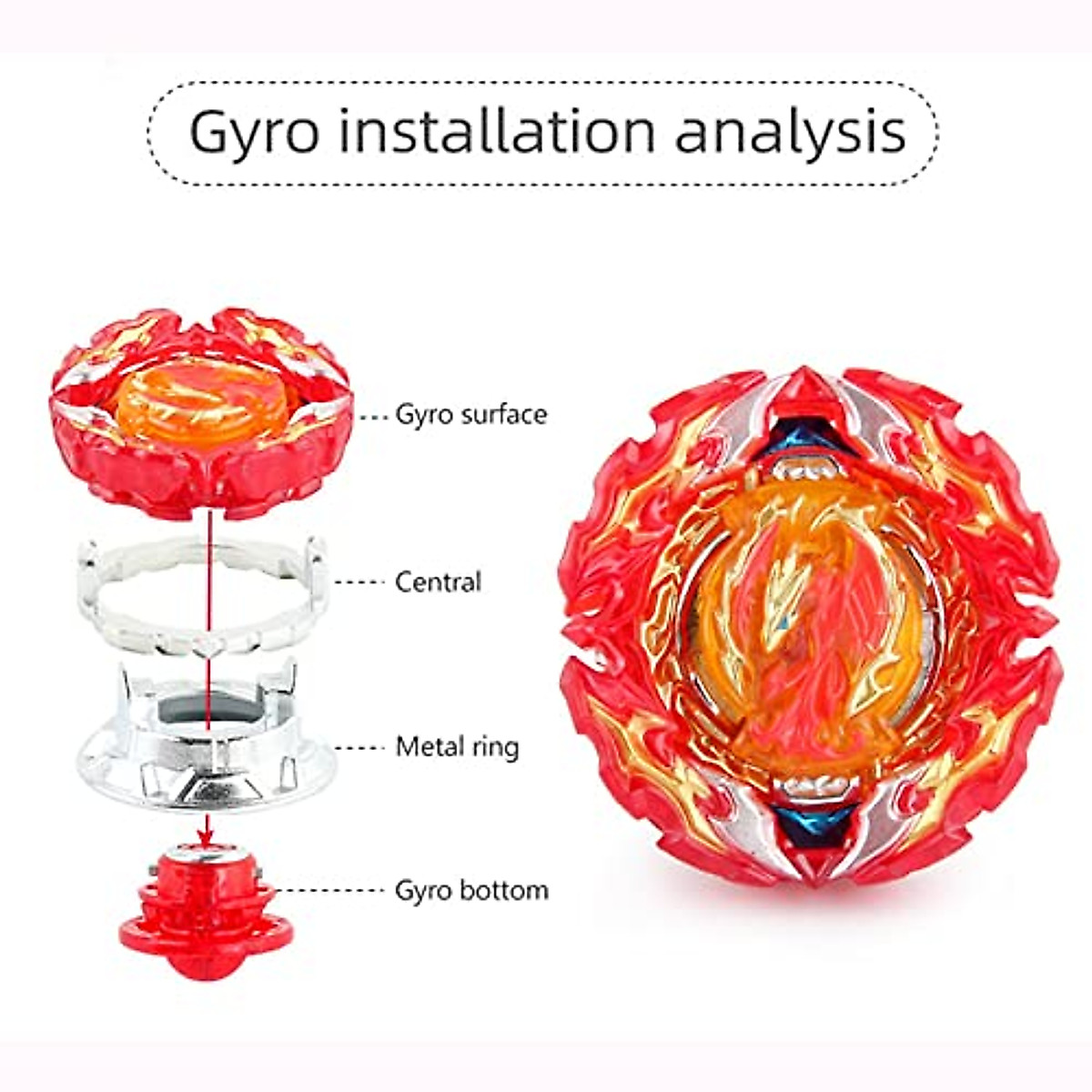 Battling Toys - Burst SuperKing Booster B-191 02 Prominence Phoenix Starter Spinning Top Toy (B-191 02)