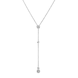 Silpada 'Marvel Lariat' Cubic Zirconia Pendant Necklace in Sterling Silver, 16" + 2"