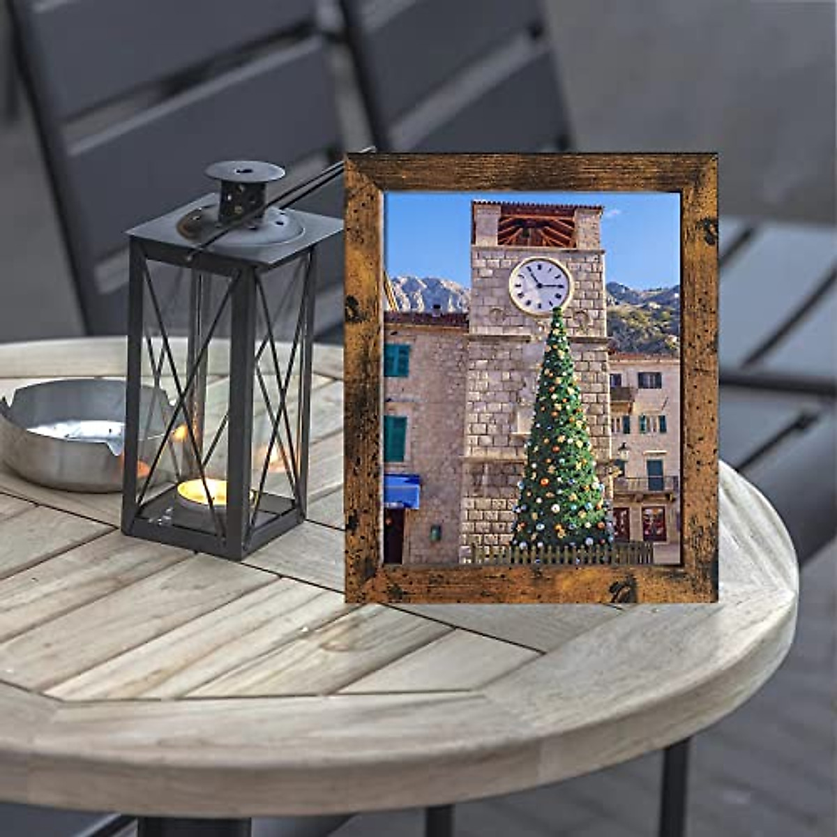 SESEAT 8x10 Picture Frame Wood Brown, Photo Frame for Wall Mounting or Tabletop, 1 Pack