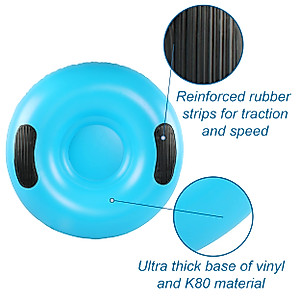 monsoon [Glider] Luxury Snow Tube for Sledding Heavy Duty Sleds with Handles for Adults - Blue