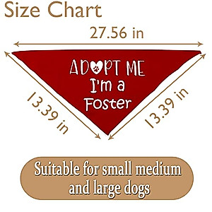JXGZSO 1 Piece Adopt Me I'm a Foster Dog Bandana Adopted Dog Bandana Baby Dog Announcement Dog Bandana (I'm a Foster D)
