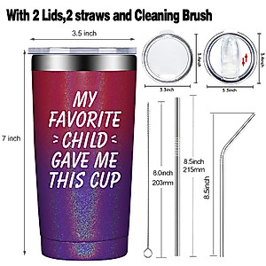 Fufandi Mom Gifts from Daughter - Mothers Day Gifts for Mom - Fathers Day Gift for Dad from Son, Kids, Child - Christmas Birthday Gifts Tumbler Cup