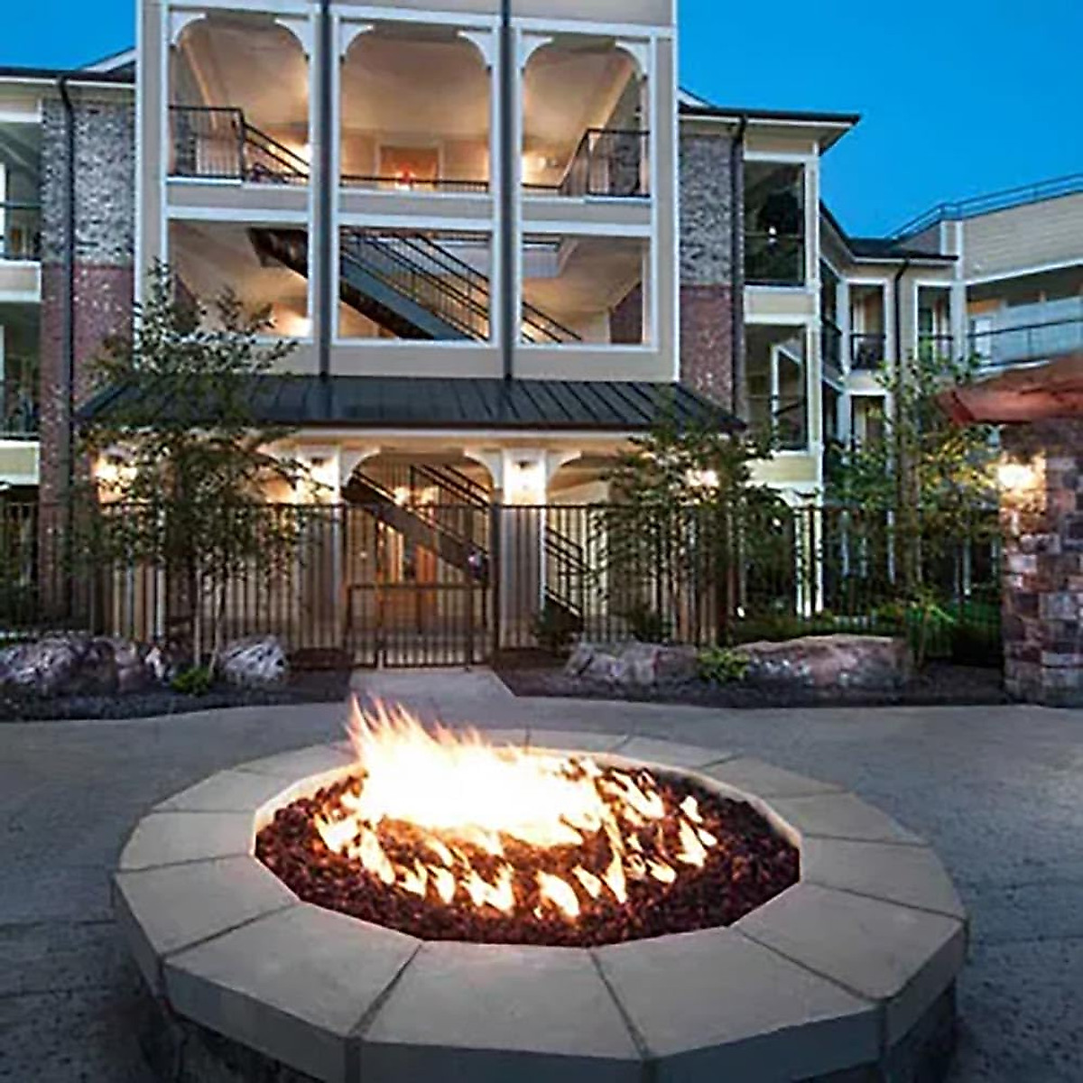 Spotix AFG Match Lit Fire Pit Burner Kit (SS-FR-48KIT-PAN-NG-MSCB), Round, 48-Inch Burner, 54-Inch Flat Pan, Natural Gas, Polished Chrome, with Flange, Key, Valve, Flex Line and Fittings