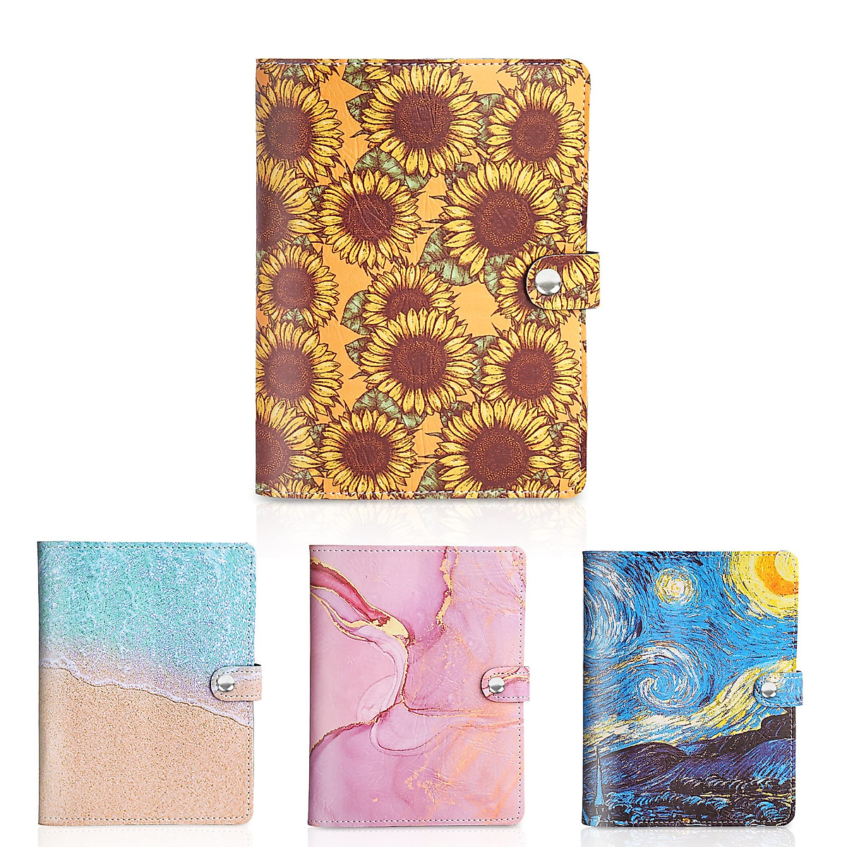 Hennaja 128 Pockets Photo Album,Leather Card Book Holder,Small Mini Capacity Photo Book Cover for Fujifilm Instax Mini, Polaroid & Instant Cameras(1-Sunflower)