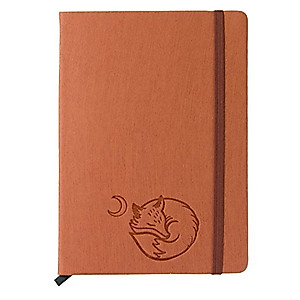 Red Co Journal with Embossed Fox, 240 Pages, 5"x 7" Lined, Rust Orange