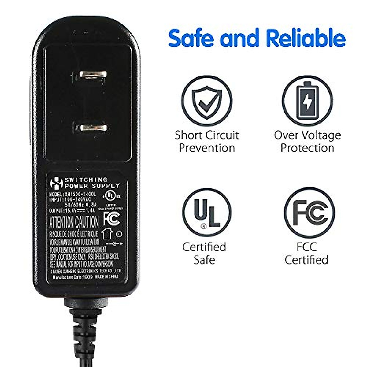 Power Adapter for Amazon Echo 1st and 2nd Gen, Amazon Fire TV 2nd Generation, 6ft, AC DC Adapter Replacement Switching Charger, Power Supply for Amazon Echo Cord Wireless Speaker