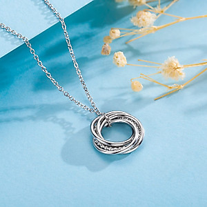 BalaBelle Birthday Gifts for Women, 30th 40th 50th 60th 70th 80th 90th Birthday Gifts for Women Friends, Happy Birthday Necklace 925 Sterling Silver Circle Necklace, Birthday Jewelry for Women (50th)